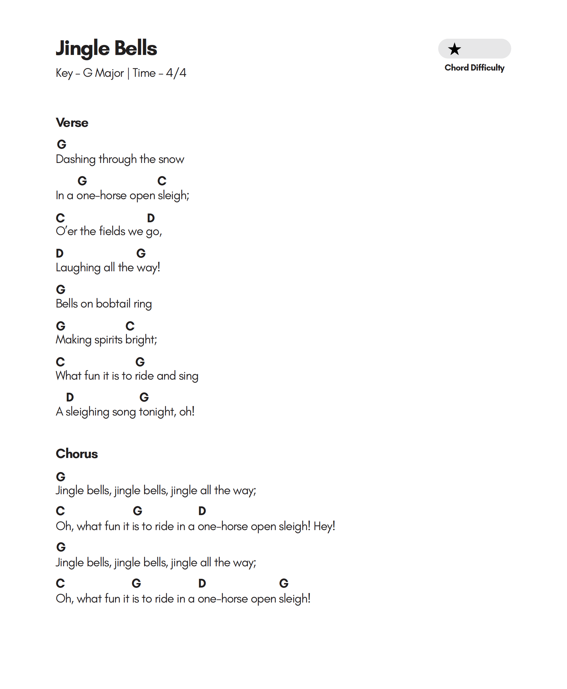 Easy Piano Lead Sheets and Chord Charts - Creative Piano Teacher